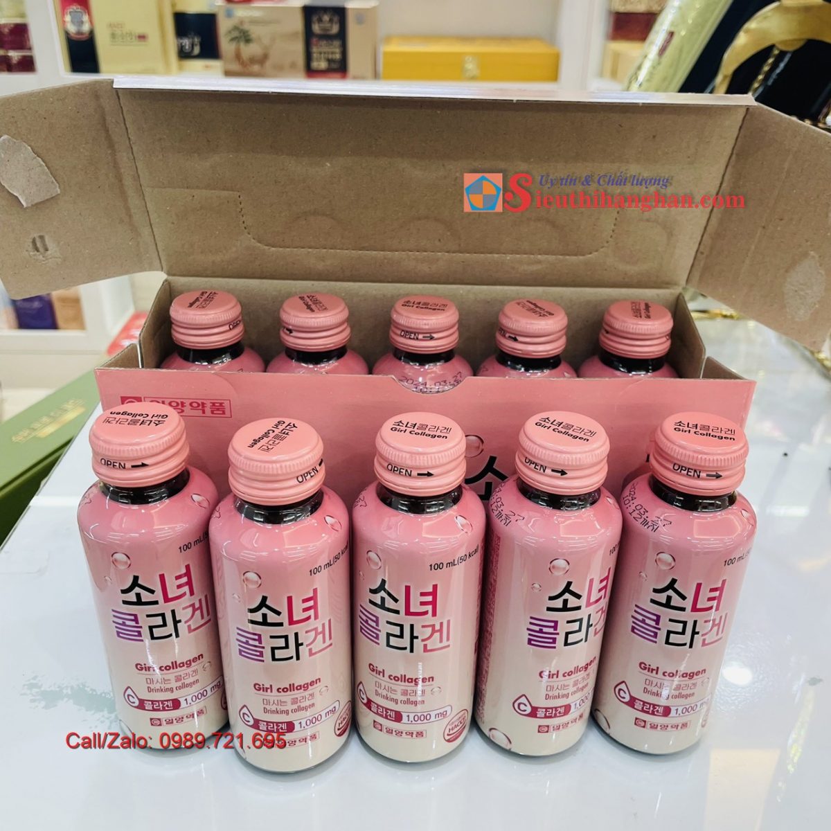 Collagen Hàn Quốc dạng nước Girl Collagen 10 gói Hồng tươi rạng rỡ dạng ...